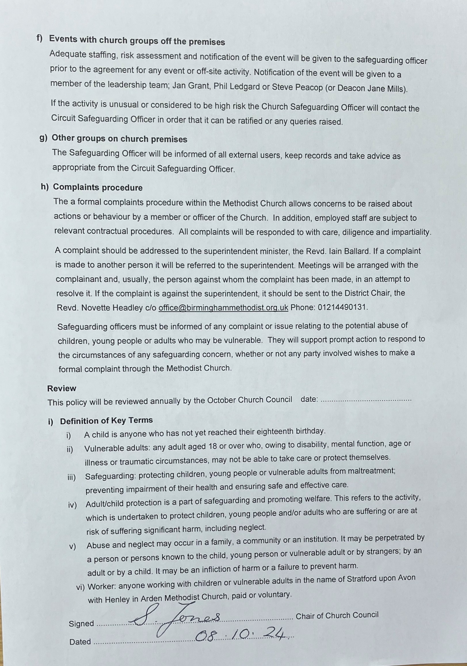 Our Safeguarding Policy – STRATFORD UPON AVON WITH HENLEY METHODIST CHURCH